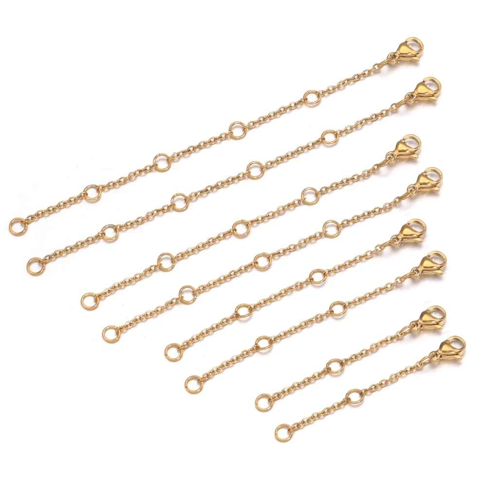 10pcs-Stainless-Steel-Extension-Extended-Tail-Chain-Lobster-Clasps ...