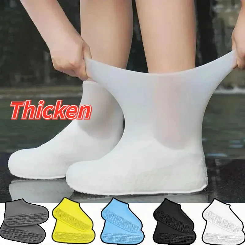 1Pair-Reusable-Waterproof-Rain-Shoes-Covers-Silicone-Outdoor-Rain-Boots ...