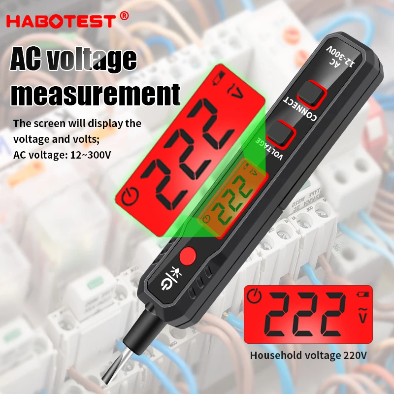 Habotest Pen Type Digital Multimeter True Rms Smart Ac Dc Voltage ...