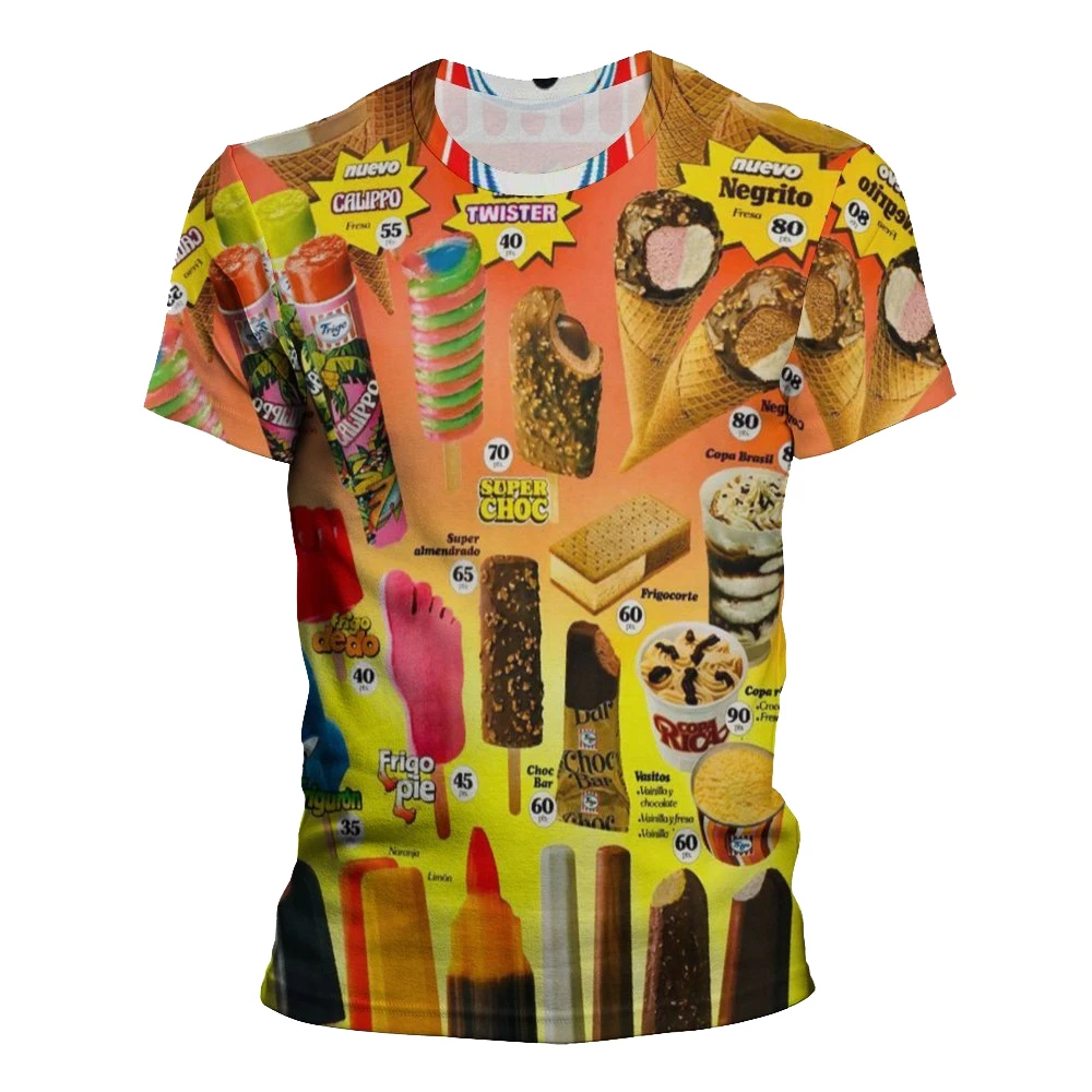 Ice-Cream-Graphic-T-Shirt-for-Men-Clothing-Fashion-3D-Print-Ice-cream-T ...