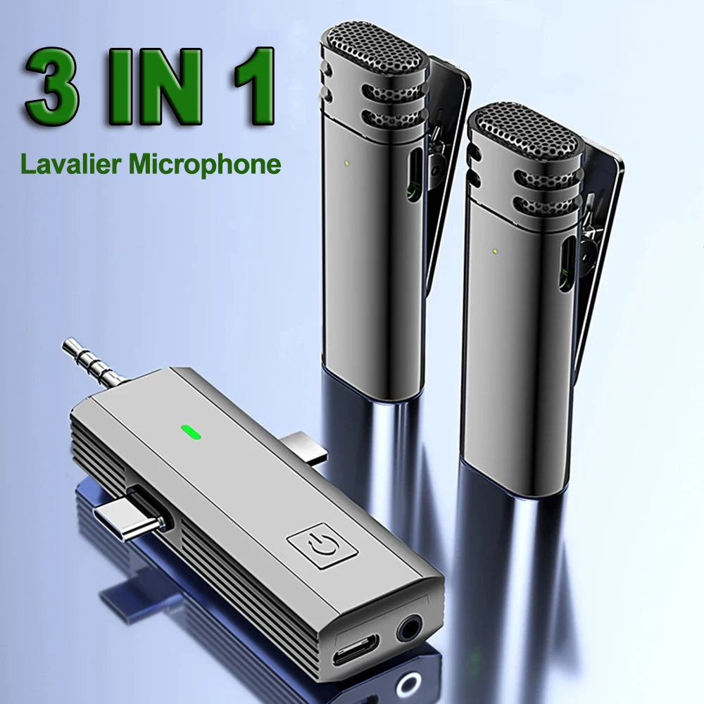 3-In-1-Wireless-Lavalier-Microphone-Intelligent-Noise-Reduction-Mic-for ...