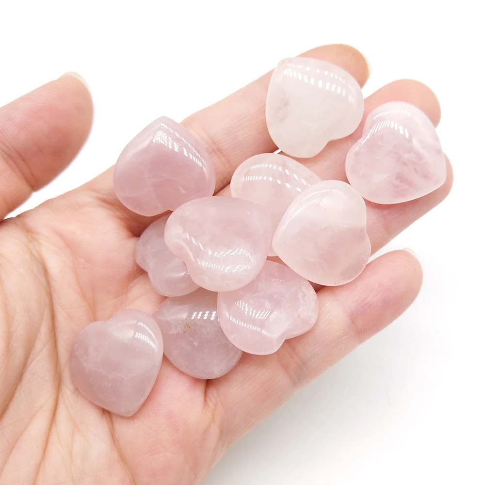 10pc/set Natural Heart Shaped Crystals Stone Mini 2cm Ornament Reiki ...