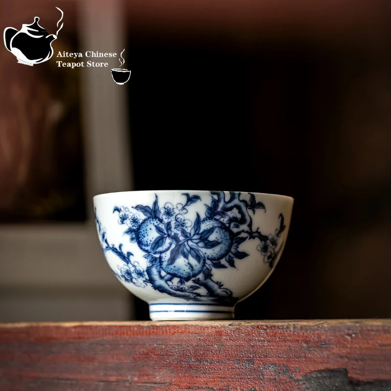 Ceramic-Tea-Set-Large-Master-Cup-Blue-and-White-Lion-King-Kung-Fu-Tea ...