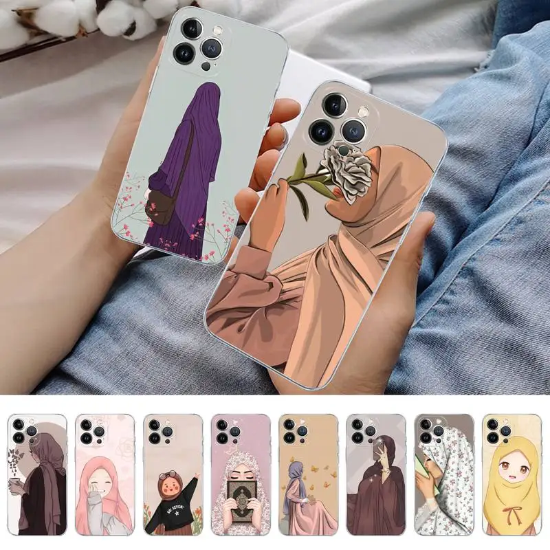 Muslim Arabic Hijab Girl Phone Case For iPhone 11 12 13 14 Mini Pro Max ...