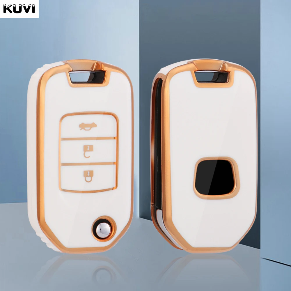 Plating-TPU-Car-Key-Case-Shell-Cover-Fob-For-Honda-Civic-HRV-CRV-XRV-CR ...