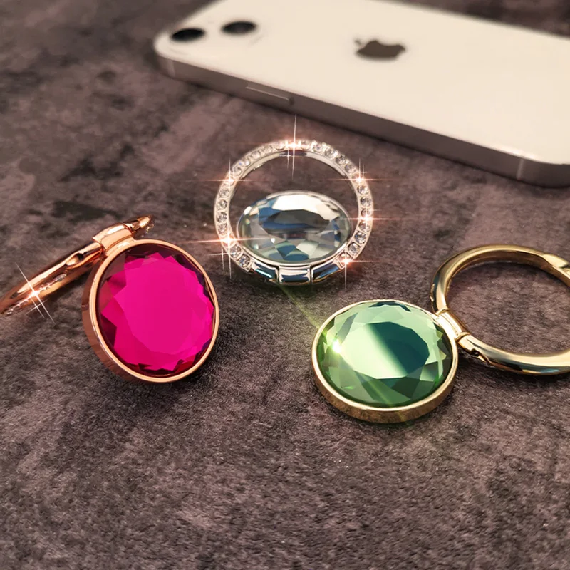 Luxury Diamond Jewelry Shiny Gemstones Metal Mobile Phone Finger Ring ...