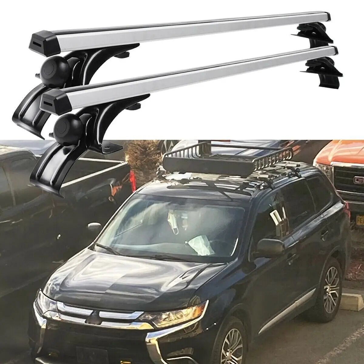 For Mitsubishi Outlander (no side rail) 48" Roof Rack Cross Bars ...