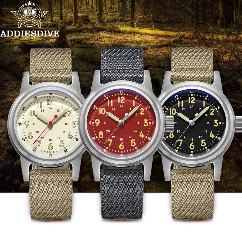 ADDIESDIVE Men's Watch NH35 Automatic Bubble Mirror Glass 36mm Retro C3 ...