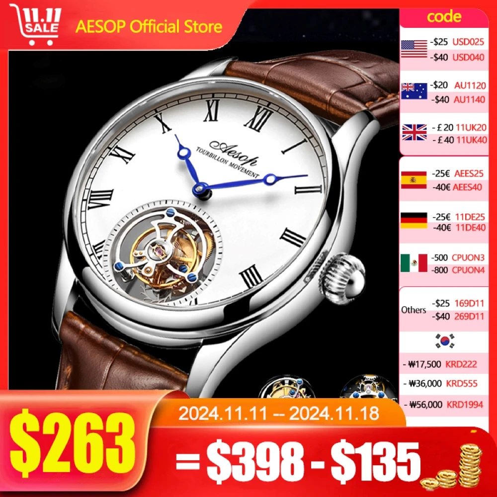 Aesop-Real-Flying-Tourbillon-Movement-Mechanical-Watches-Luxury-Watch ...