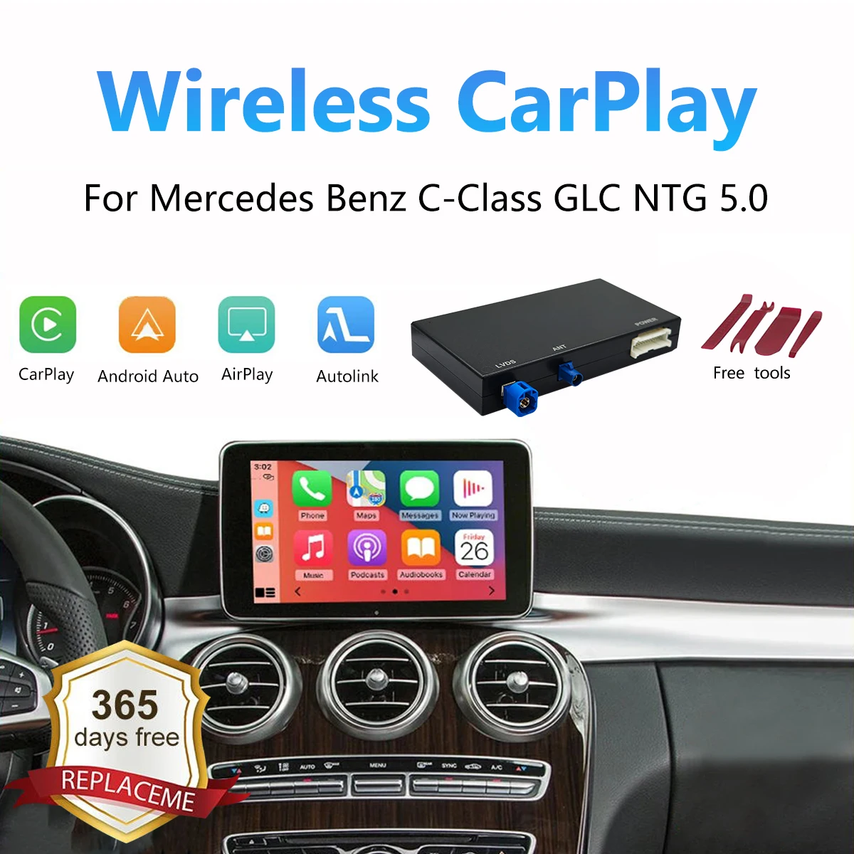WRWD-Wireless-CarPlay-For-Mercedes-Benz-A-CLA-GLA-W176-C-Class-W205-GLC ...