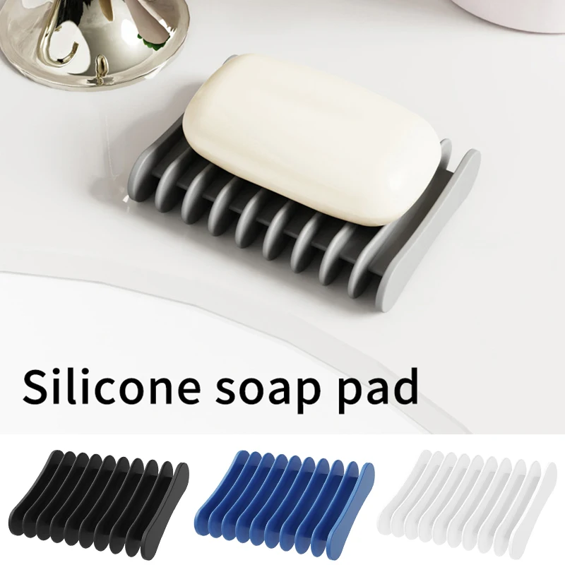 Silicone Soap Dish Self Draining Soap Box Plate Tray Shower Soap Holder ...