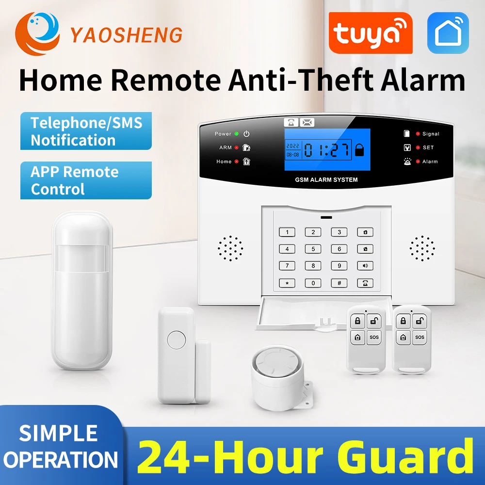 TUYA Smart Home WIFI Home Alarm GSM Wireless House Alarm For Garage And ...
