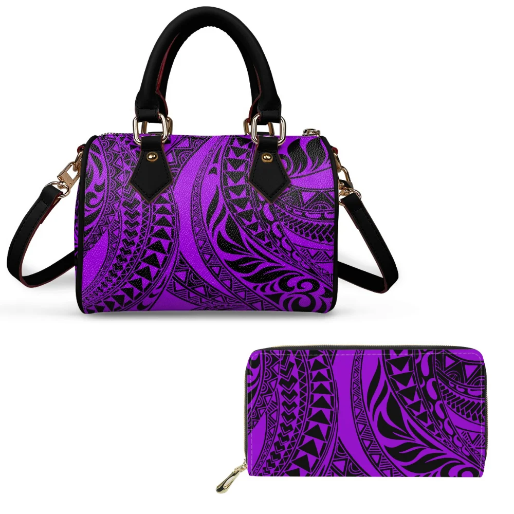 2-Piece Set Women'S Fashion Tote And Purse Hawaiian Floral Print Samoan ...