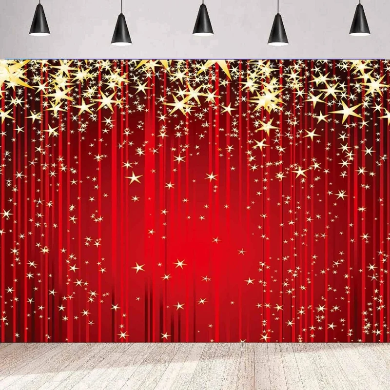 Red-Curtain-Photography-Backdrop-Red-Carpet-Sparkle-Glitter-Stars-Gold ...