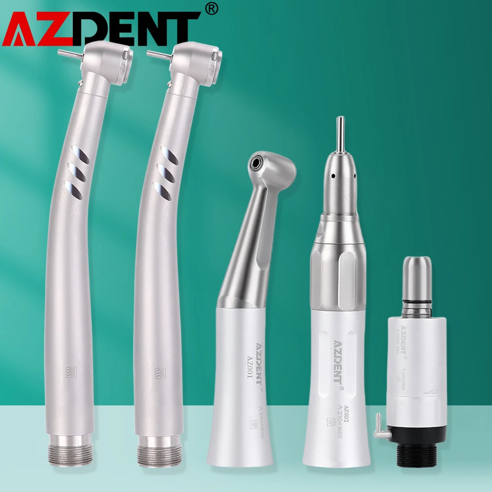 Azdent-Dental-LED-High-Low-Speed-Handpiece-Kit-Push-Button-3-Water ...