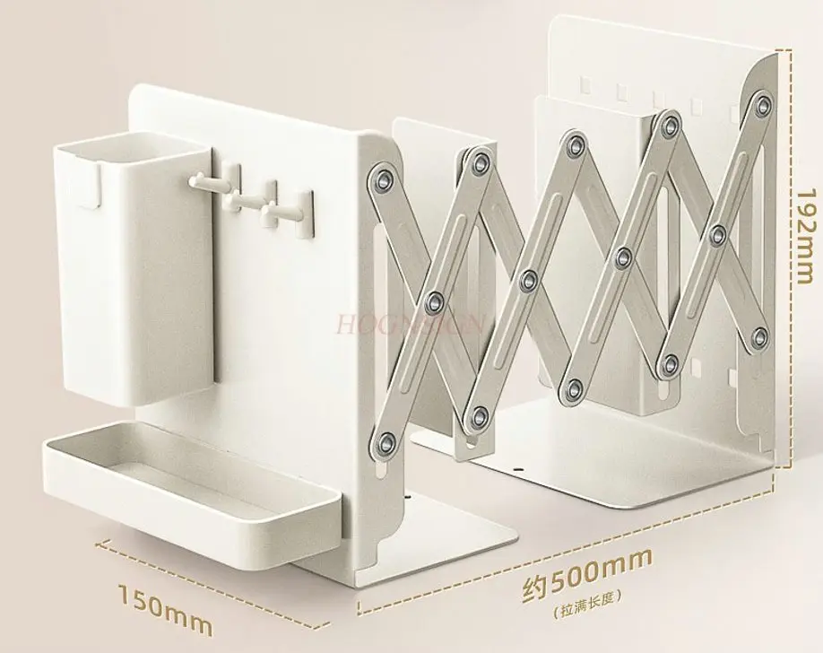 1pcs Retractable book stand with pen holder, desktop book storage rack ...