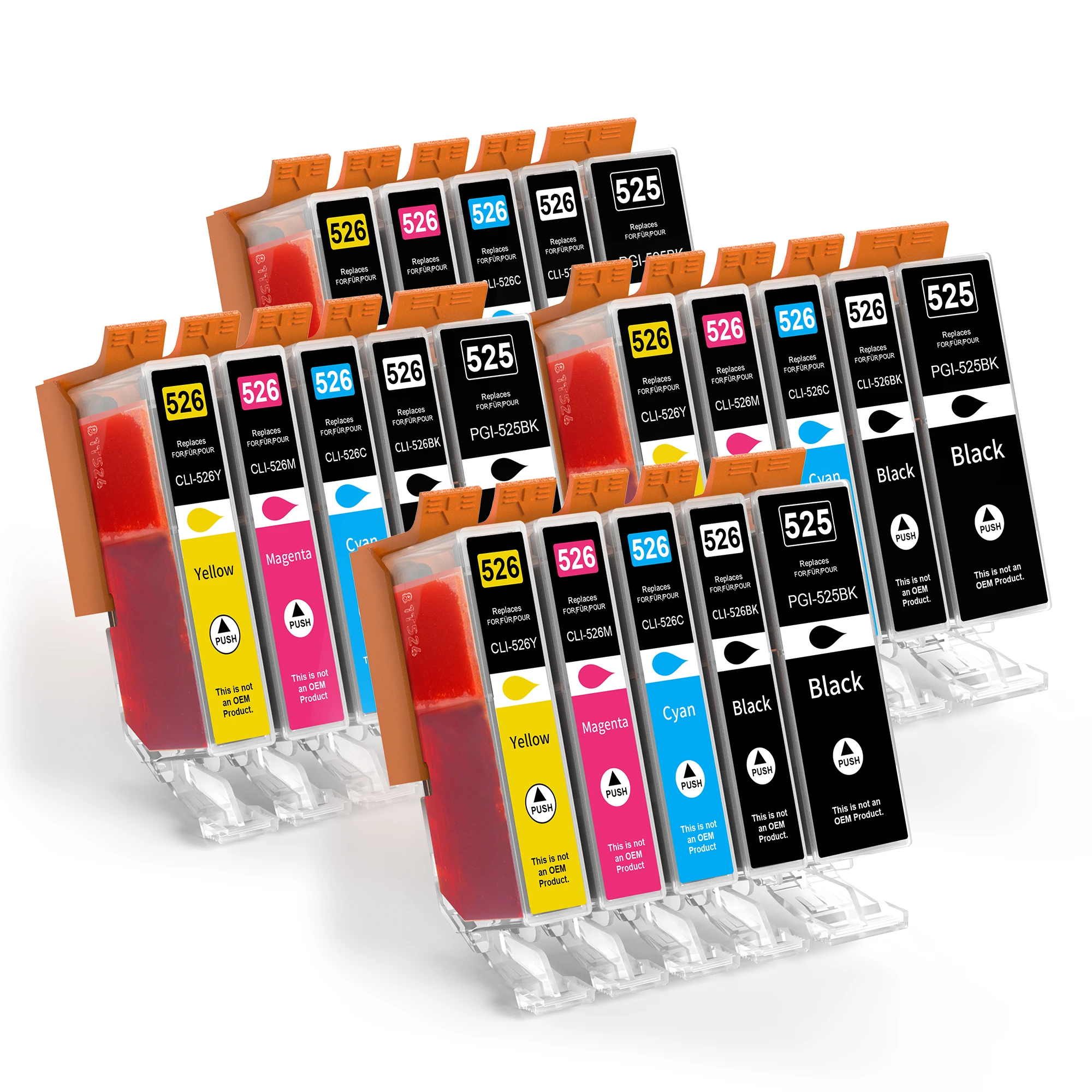 Jhaan 525XL 526XL Multipack 20P Tintenpatronen kompatibel mit Canon ...
