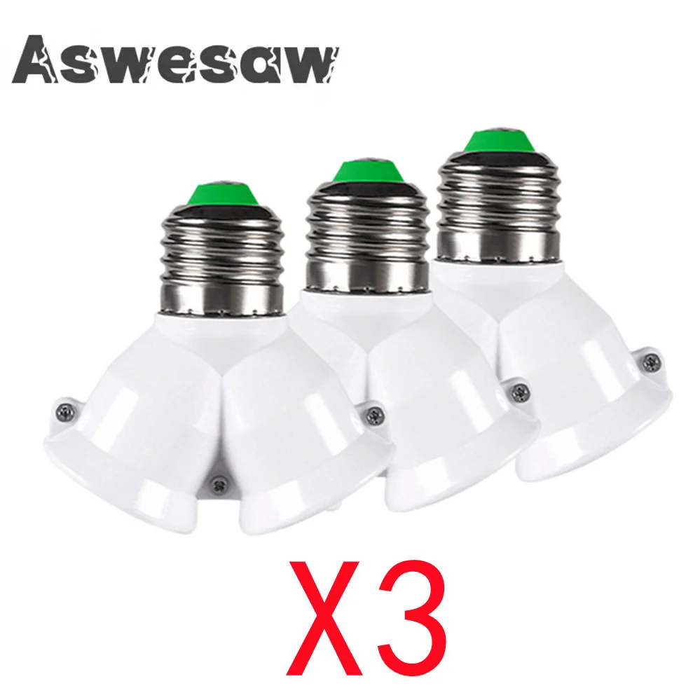 3-PCS-lot-E27-LED-Base-Light-Lamp-Bulb-Socket-E27-to-2-E27-Splitter ...