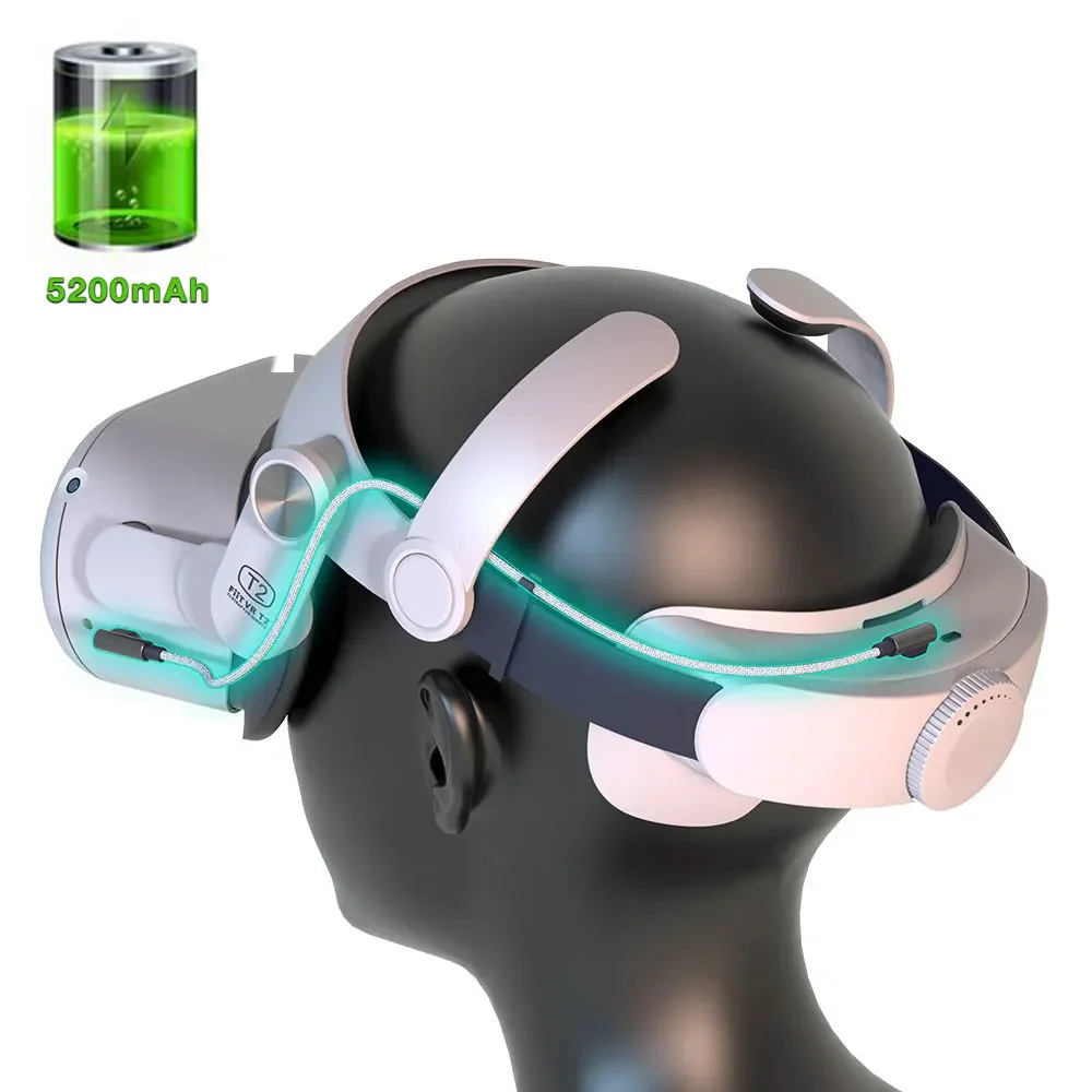 New-T2-Battery-Strap-For-Oculus-Quest-2-Elite-Head-Strap-5200mAh ...