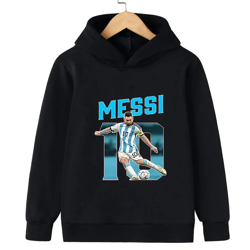 Long Sleeve Messi Printed Children's Hooded Hoodie Sweatshirt Casual ...