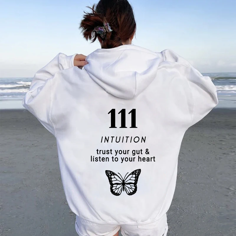 American-Retro-Number-111-Letter-Oversized-White-Hoodies-Pullover ...