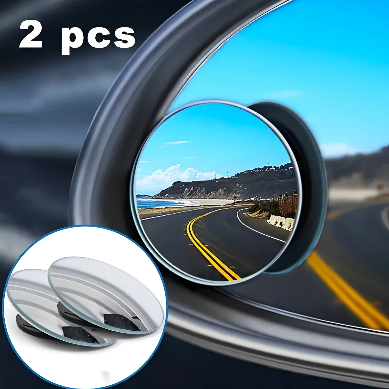 Car-Blind-Spot-Mirror-Frameless-Round-Mirror-Lens-360-Degree-Adjustable ...