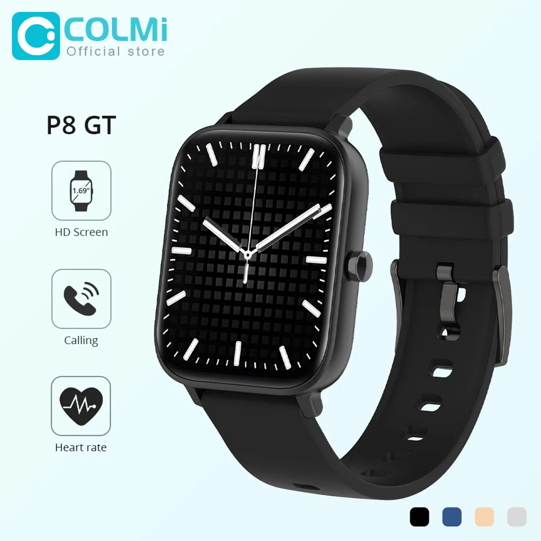 Colmi Relógio Inteligente P8 GT, Smartwatch com Chamada por Bluetooth, Tela Estendida de 1,69 ...