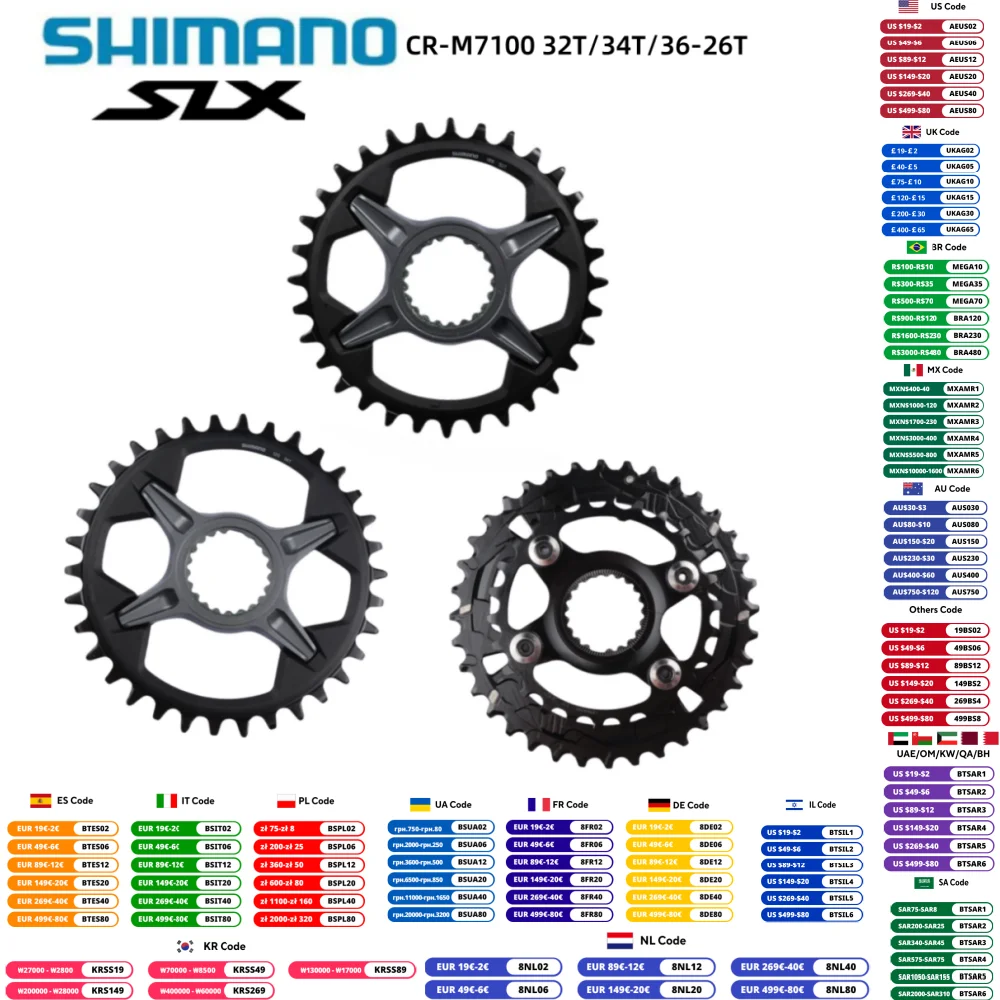 Shimano-SLX-Chainring-CR-M7100-12-Speed-30T-32T-34T-36-26T-Bike-Bicycle ...