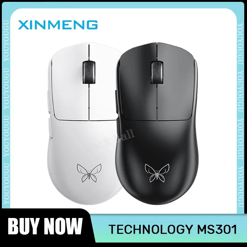 Xinmeng-mouse-gamer-sem-fio-borboleta-modo-3-2-4g-leve-paw3395-26000dpi ...