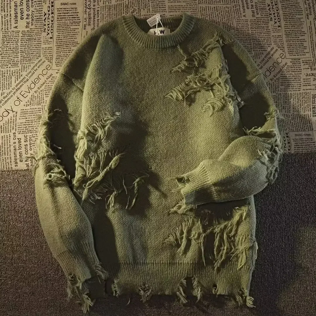 Vintage American Style Knitted Sweater For Men And Women Casual Loose ...