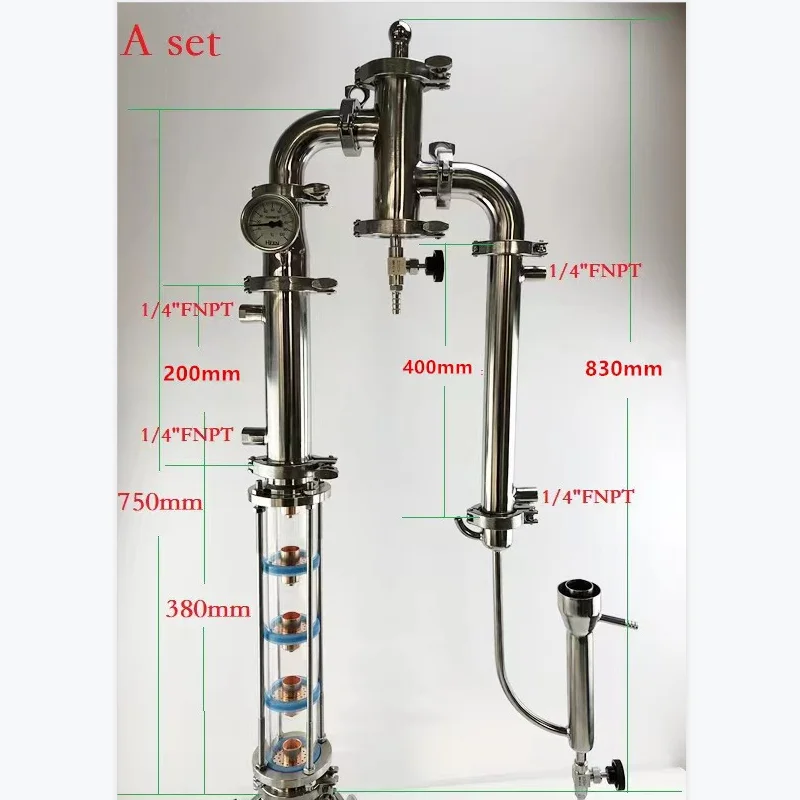 NEW-2-51mm-OD64-Sanitary-Distiller-Column-Reflux-Tower-Combination-With ...