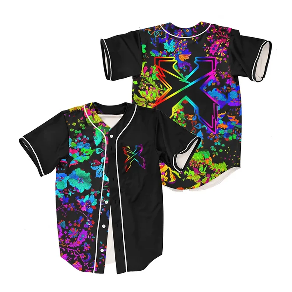 Excision-Trippy-Floral-Pattern-Rave-Baseball-Jersey-For-EDM-Festivals-V ...