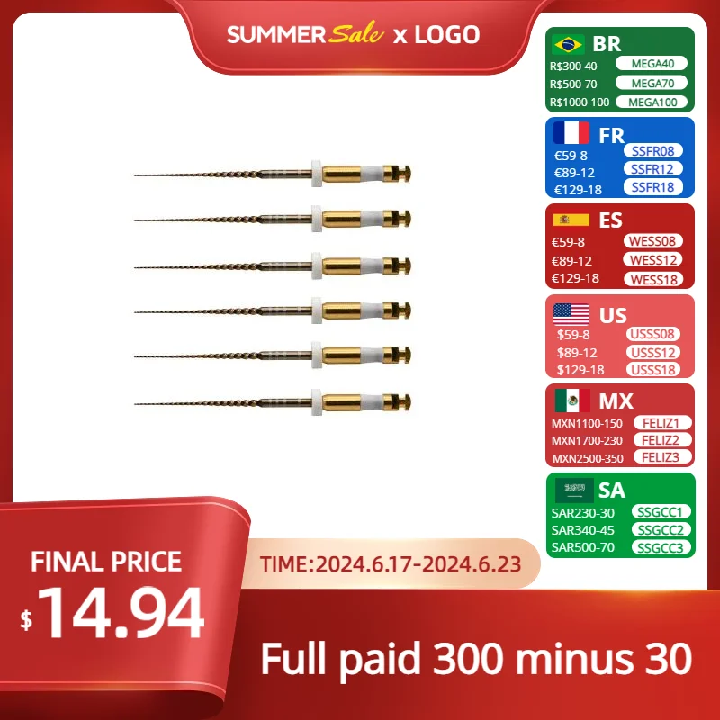 6pc-Dental-Niti-Files-Root-Canal-Preparation-Glider-Golden-Glide-Files ...