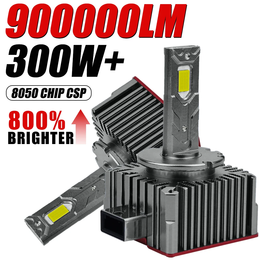 D1S D3S LED Headlights HID D2S D4S D5S D8 Turbo LED 900000LM 300W Two ...