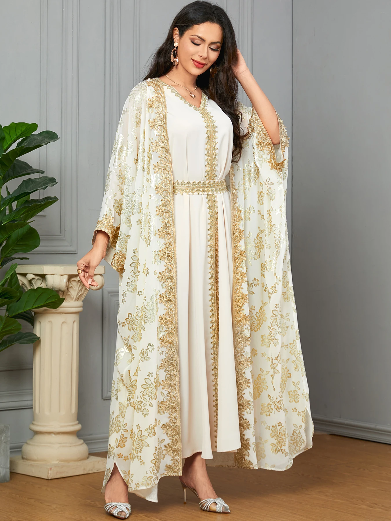 Eid-Muslim-Party-Dress-for-Women-Abaya-with-Inner-Dress-2-Piece-Set ...