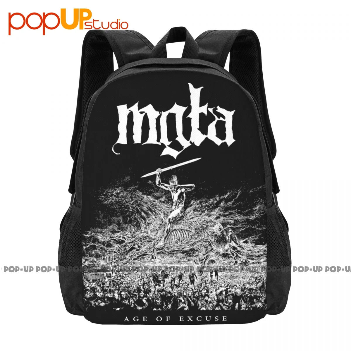Mgla-Age-Of-Excuse-Black-Metal-Backpack-Large-Capacity-School-Creative ...