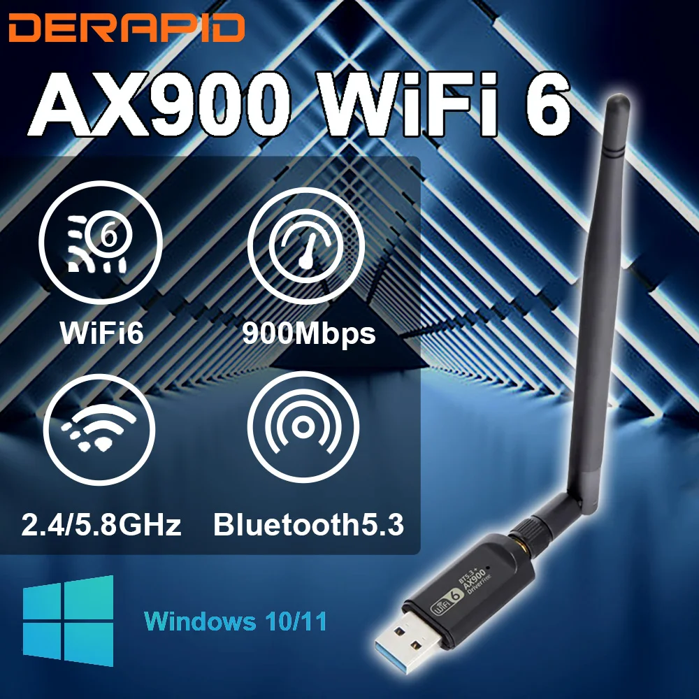 AX900-USB-WiFi-6-Adapter-2-4G-5GHz-Dual-band-Bluetooth-5-3-Wireless ...