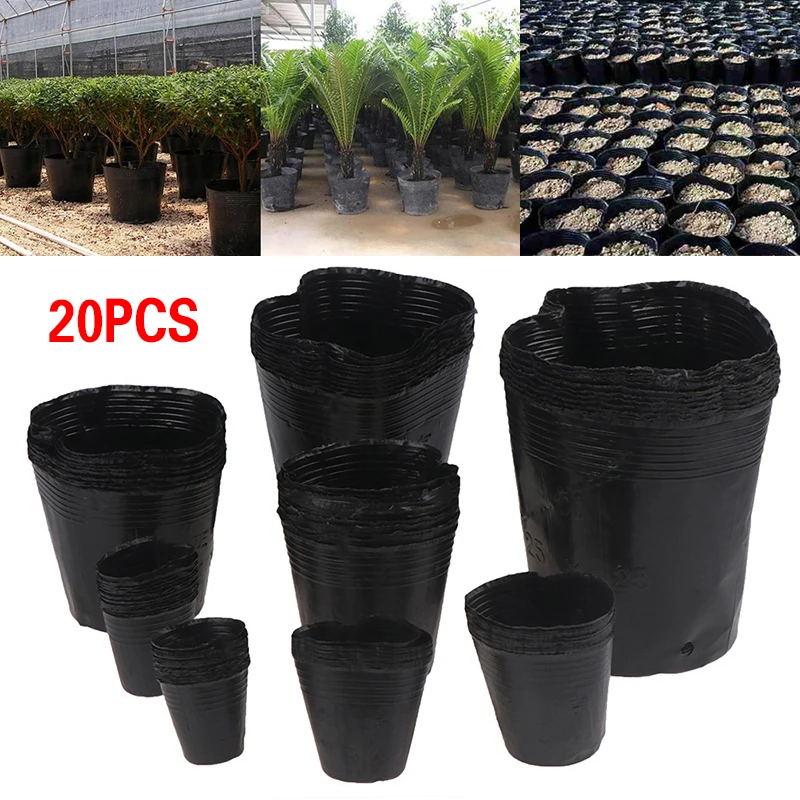 20pcs-Disposable-Plastic-Flower-Pot-Plant-Pot-Nutrition-Bowl-Balcony ...