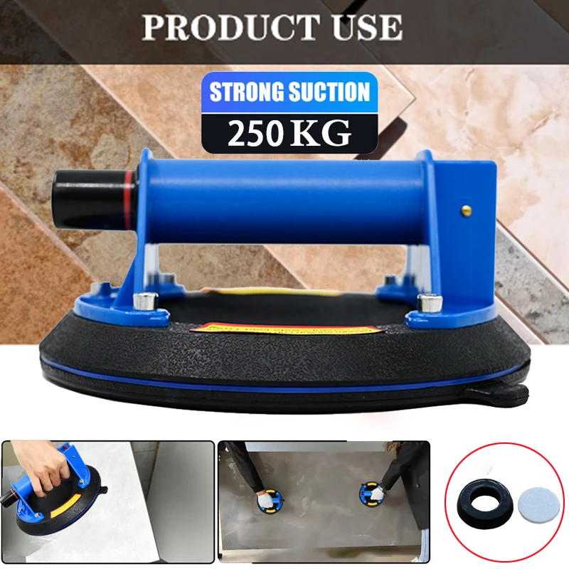 8 Inch 3 Layer Vacuum Suction Cup 250kg Carrying Capacity For Tile Heavy Duty Glass Lifter Hand ...