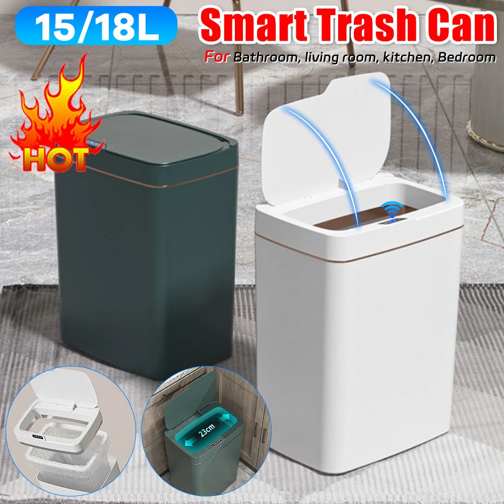 15-18L-Smart-Trash-Can-Automatic-Sensor-Dustbin-Electric-Waste-Bin ...