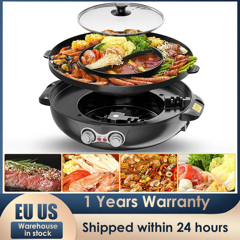 Electric-Grill-Pan-Electric-BBQ-Household-Electric-Barbecue-Hot-Pot ...