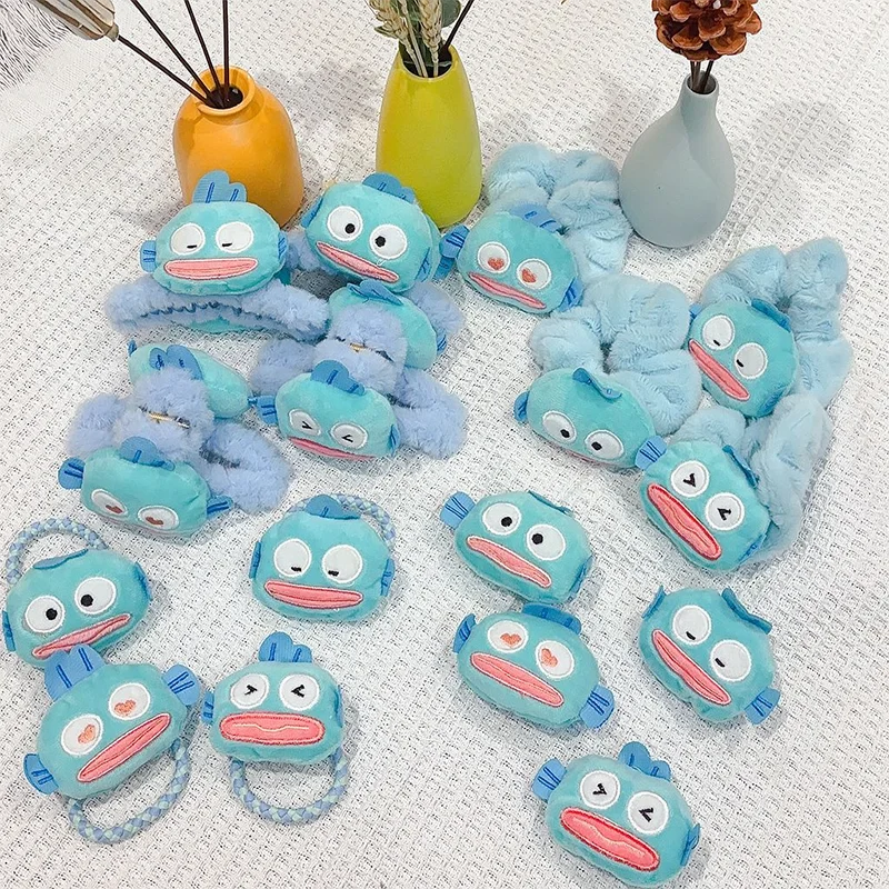4pcs New Sanrio ugly fish Hair Clips Anime Figures Cartoon Girls ...