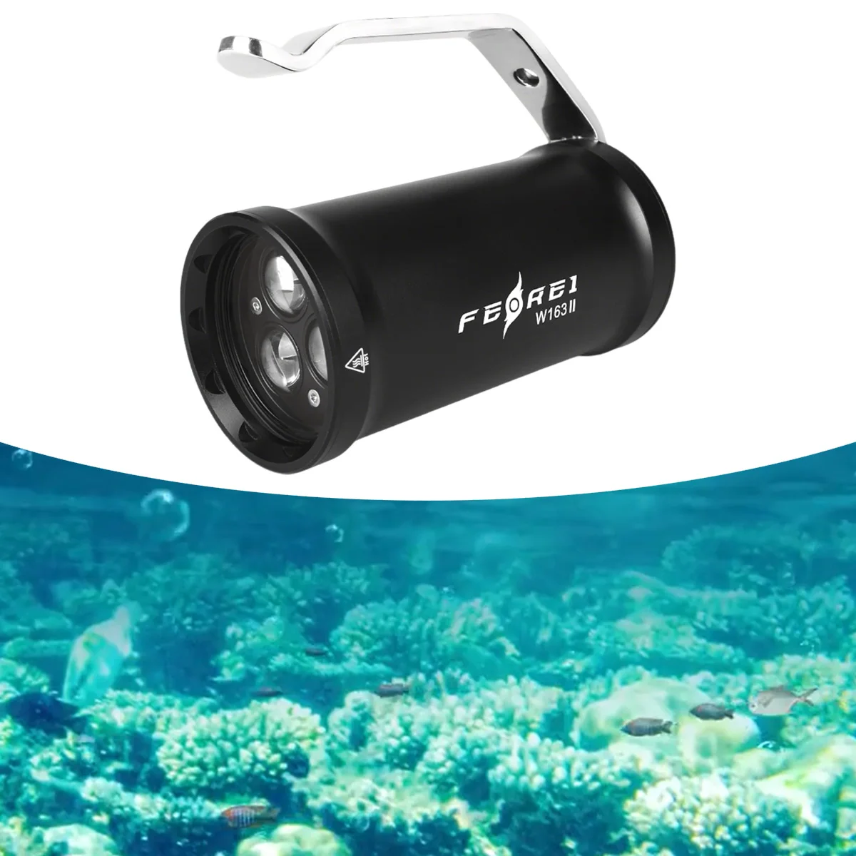 Rechargeable Handheld IPX8 LED Diving Flashlight 6200 Lumens Video ...