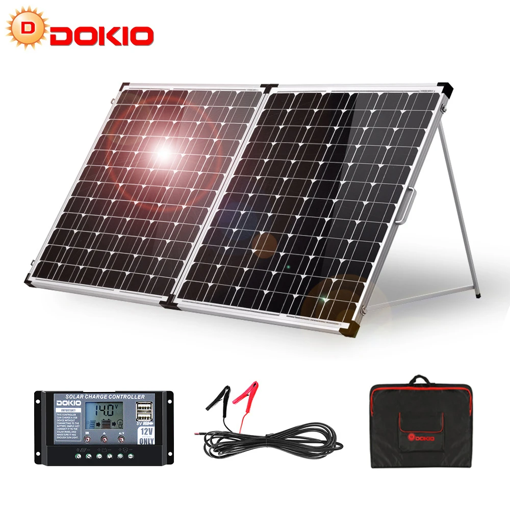 Dokio 100W 160W 200W Foldable Solar Panel China 10A/20A 12V Controller ...