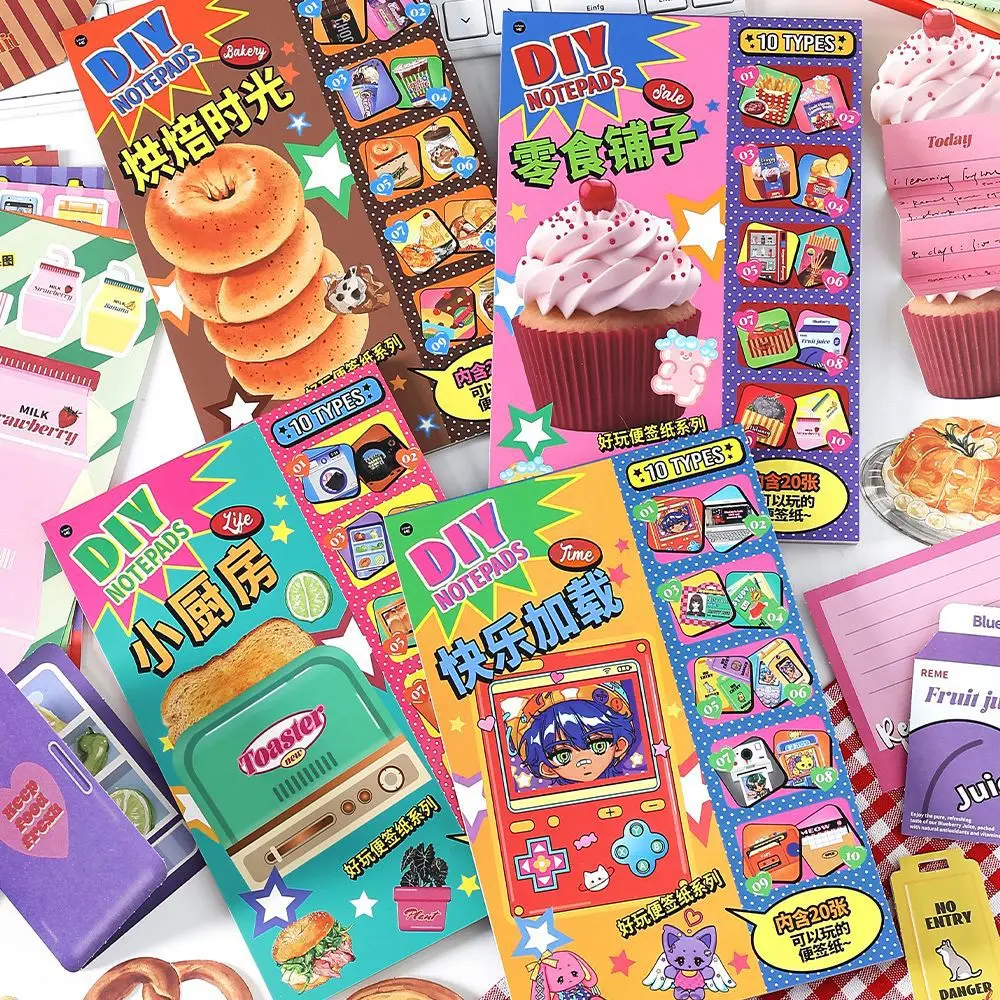 20 pièces INS mignon Snack dessert matériel papier décoratif papeterie ...