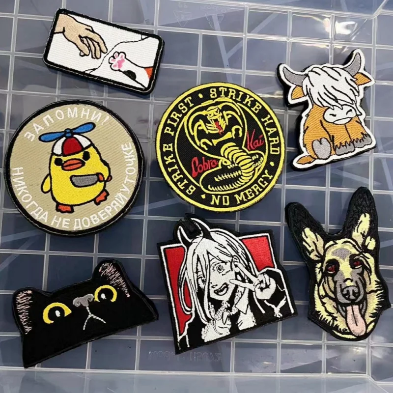 Anime-Girl-Morale-Badge-Animal-Snake-Cat-K9-Embroidered-Hook-loop ...