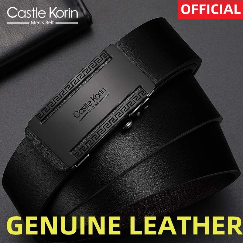 Castle Korin Men's Genuine Leather Business Belts Men Toothless Belt ...