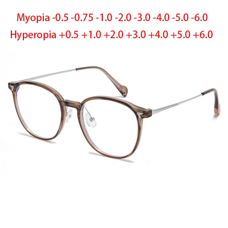 Round-Myopia-Glasses-Metal-Frame-Prescription-Spectacles-Myopia-0-5-To ...
