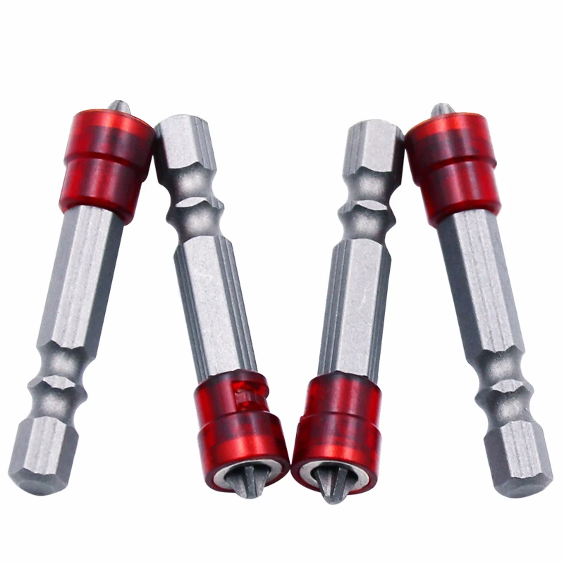 1-4-Screwdriver-Bits-Red-Head-Magnet-Driver-Hex-Shank-With-Magnetizer ...