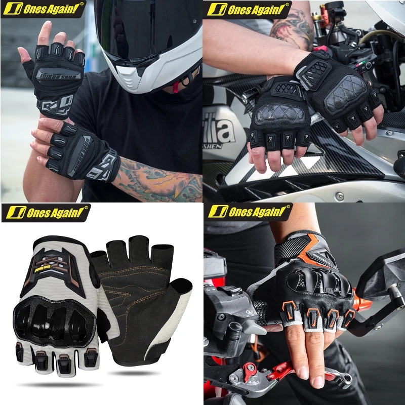 Ones-again-Half-Finger-Gloves-For-Bicycle-Riding-Gloves-With-Carbon-Fiber-Protection-Motorbike ...